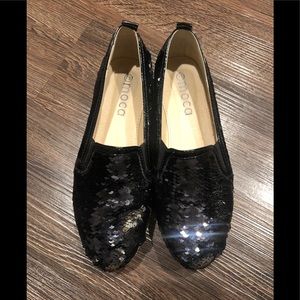 moca | Shoes | Moca Black Sequin Sneakers Espadrilles 75 | Poshmark